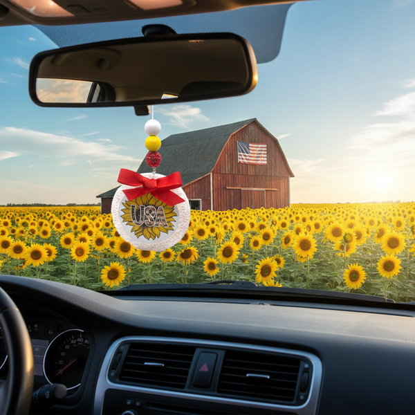 USA Sunflower Car Freshie/ Southern Charm Farmhouse